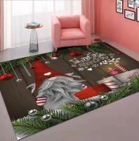 China Customizable Polyester Fiber Christmas Carpet 80x120cm Living Room Floor Mat for sale