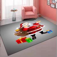 China Customizable Polyester Fiber Christmas Carpet 80x120cm Living Room Floor Mat for sale