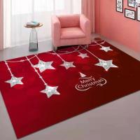 China Customizable Polyester Fiber Christmas Carpet 80x120cm Living Room Floor Mat for sale