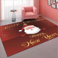 China Customizable Polyester Fiber Christmas Carpet 80x120cm Living Room Floor Mat for sale