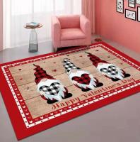 China Customizable Polyester Fiber Christmas Carpet 80x120cm Living Room Floor Mat for sale