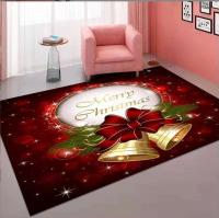 China Customizable Polyester Fiber Christmas Carpet 80x120cm Living Room Floor Mat for sale