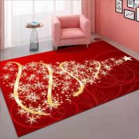 China Customizable Polyester Fiber Christmas Carpet 80x120cm Living Room Floor Mat for sale