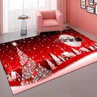 China Customizable Polyester Fiber Christmas Carpet 80x120cm Living Room Floor Mat for sale