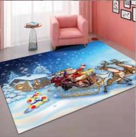 China Customizable Polyester Fiber Christmas Carpet 80x120cm Living Room Floor Mat for sale