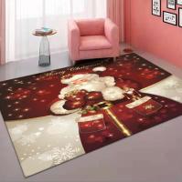China Customizable Polyester Fiber Christmas Carpet 80x120cm Living Room Floor Mat for sale