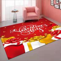 China Customizable Polyester Fiber Christmas Carpet 80x120cm Living Room Floor Mat for sale