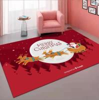 China Customizable Polyester Fiber Christmas Carpet 80x120cm Living Room Floor Mat for sale