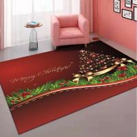 China Customizable Polyester Fiber Christmas Carpet 80x120cm Living Room Floor Mat for sale