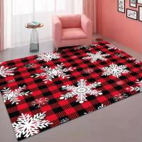 China Customizable Polyester Fiber Christmas Carpet 80x120cm Living Room Floor Mat for sale