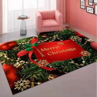 China Customizable Polyester Fiber Christmas Carpet 80x120cm Living Room Floor Mat for sale