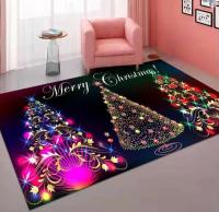 China Customizable Polyester Fiber Christmas Carpet 80x120cm Living Room Floor Mat for sale