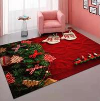 China Customizable Polyester Fiber Christmas Carpet 80x120cm Living Room Floor Mat for sale