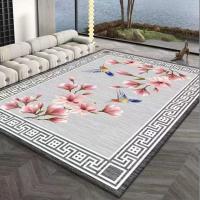 China Polyester Fiber Machine Woven Floor Carpet 80x120cm Custom Size Living Room Rug for sale