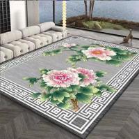 China Polyester Fiber Machine Woven Floor Carpet 80x120cm Custom Size Living Room Rug for sale