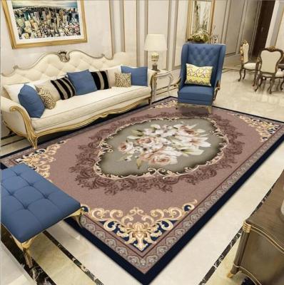 China European Light Luxury Polyester Fiber Living Room Carpet 80x120cm Machine Washable for sale
