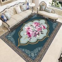 China European Light Luxury Polyester Fiber Living Room Carpet 80x120cm Machine Washable for sale
