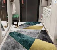 China Customizable Polyester Entry Door Mat 80x120cm Modern Luxury Floor Rug for Hotel Bedroom for sale