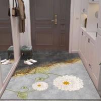 China Customizable Polyester Entry Door Mat 80x120cm Modern Luxury Floor Rug for Hotel Bedroom for sale