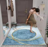 China Customizable Polyester Entry Door Mat 80x120cm Modern Luxury Floor Rug for Hotel Bedroom for sale