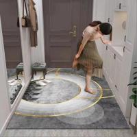 China Customizable Polyester Entry Door Mat 80x120cm Modern Luxury Floor Rug for Hotel Bedroom for sale