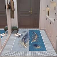 China Customizable Polyester Entry Door Mat 80x120cm Modern Luxury Floor Rug for Hotel Bedroom for sale