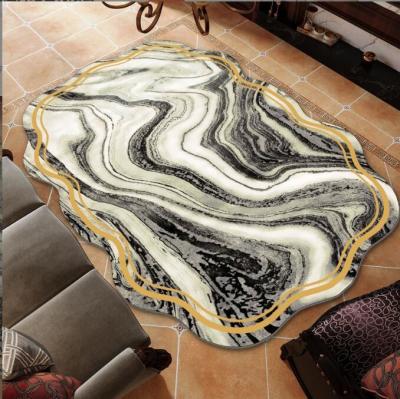 China Customizable Diamond Velvet Irregular Carpet Floor Mat for Living Room 60x90cm for sale