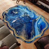 China Customizable Diamond Velvet Irregular Carpet Floor Mat for Living Room 60x90cm for sale