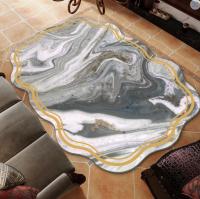 China Customizable Diamond Velvet Irregular Carpet Floor Mat for Living Room 60x90cm for sale