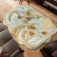China Customizable Diamond Velvet Irregular Carpet Floor Mat for Living Room 60x90cm for sale