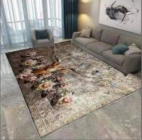 China Dust Proof Water Absorption Diamond Velvet Floor Carpet 80x120cm Custom Size for sale