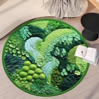 China Round Pashmina Moss Carpet Water Absorbent Bedroom Living Room Floor Mat 60cm for sale