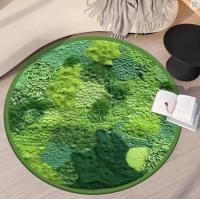 China Round Pashmina Moss Carpet Water Absorbent Bedroom Living Room Floor Mat 60cm for sale