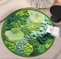 China Round Pashmina Moss Carpet Water Absorbent Bedroom Living Room Floor Mat 60cm for sale
