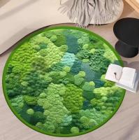 China Round Pashmina Moss Carpet Water Absorbent Bedroom Living Room Floor Mat 60cm for sale