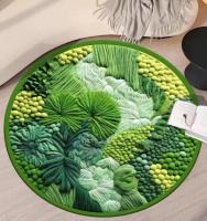 China Round Pashmina Moss Carpet Water Absorbent Bedroom Living Room Floor Mat 60cm for sale