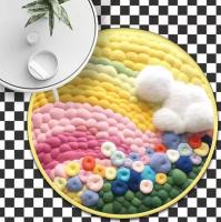 China Round Rainbow 3D Cartoon Children's Room Carpet 80cm Diameter Imitation Cashmere for sale