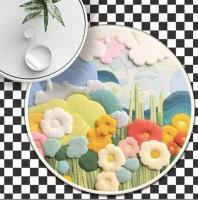 China Round Rainbow 3D Cartoon Children's Room Carpet 80cm Diameter Imitation Cashmere for sale