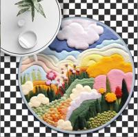 China Round Rainbow 3D Cartoon Children's Room Carpet 80cm Diameter Imitation Cashmere for sale