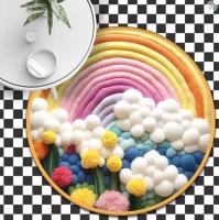 China Round Rainbow 3D Cartoon Children's Room Carpet 80cm Diameter Imitation Cashmere for sale
