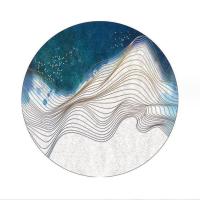 China Round Crystal Velvet Carpet Floor Mat 80cm Diameter Living Room Decorative Chair Mat for sale