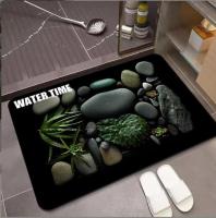 China Diatom Mud Non-Slip Bathroom Floor Mat 60cm Round Cartoon Pebble Design Kitchen Oil Absorbent for sale