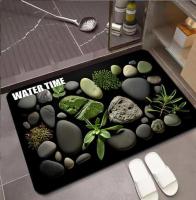 China Diatom Mud Non-Slip Bathroom Floor Mat 60cm Round Cartoon Pebble Design Kitchen Oil Absorbent for sale