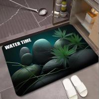 China Diatom Mud Non-Slip Bathroom Floor Mat 60cm Round Cartoon Pebble Design Kitchen Oil Absorbent for sale