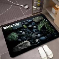 China Diatom Mud Non-Slip Bathroom Floor Mat 60cm Round Cartoon Pebble Design Kitchen Oil Absorbent for sale
