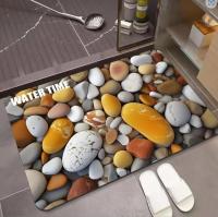 China Diatom Mud Non-Slip Bathroom Floor Mat 60cm Round Cartoon Pebble Design Kitchen Oil Absorbent for sale