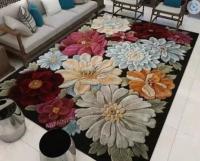 China Hand Painted Printed Crystal Velvet Tatami Mat Machine Washable 80x120cm Living Room Carpet for sale
