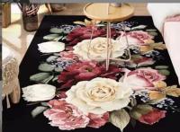China Hand Painted Printed Crystal Velvet Tatami Mat Machine Washable 80x120cm Living Room Carpet for sale