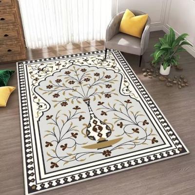 China Crystal Velvet Polyester Fiber Floor Carpet 80x120cm Machine Washable Living Room Rug for sale