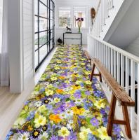 China 3D Grass Flower Cut Mat for Entrance Corridor Stairway Commercial Floor Carpet 60x90cm for sale